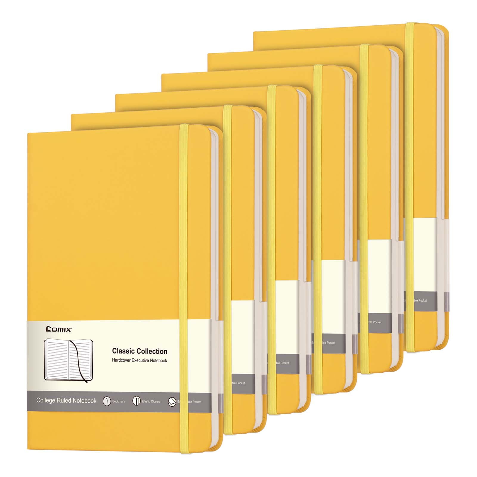 Comix 6 Pack Lined Journal Notebooks for writing, 240 Pages, 5.4 x 8.3 ...