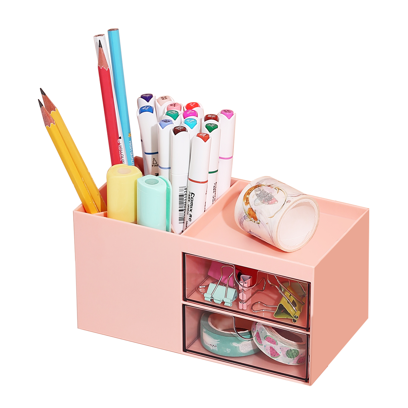 Innovative Storage Designs Desktop Organizer, 6 Compartments, Clear ...