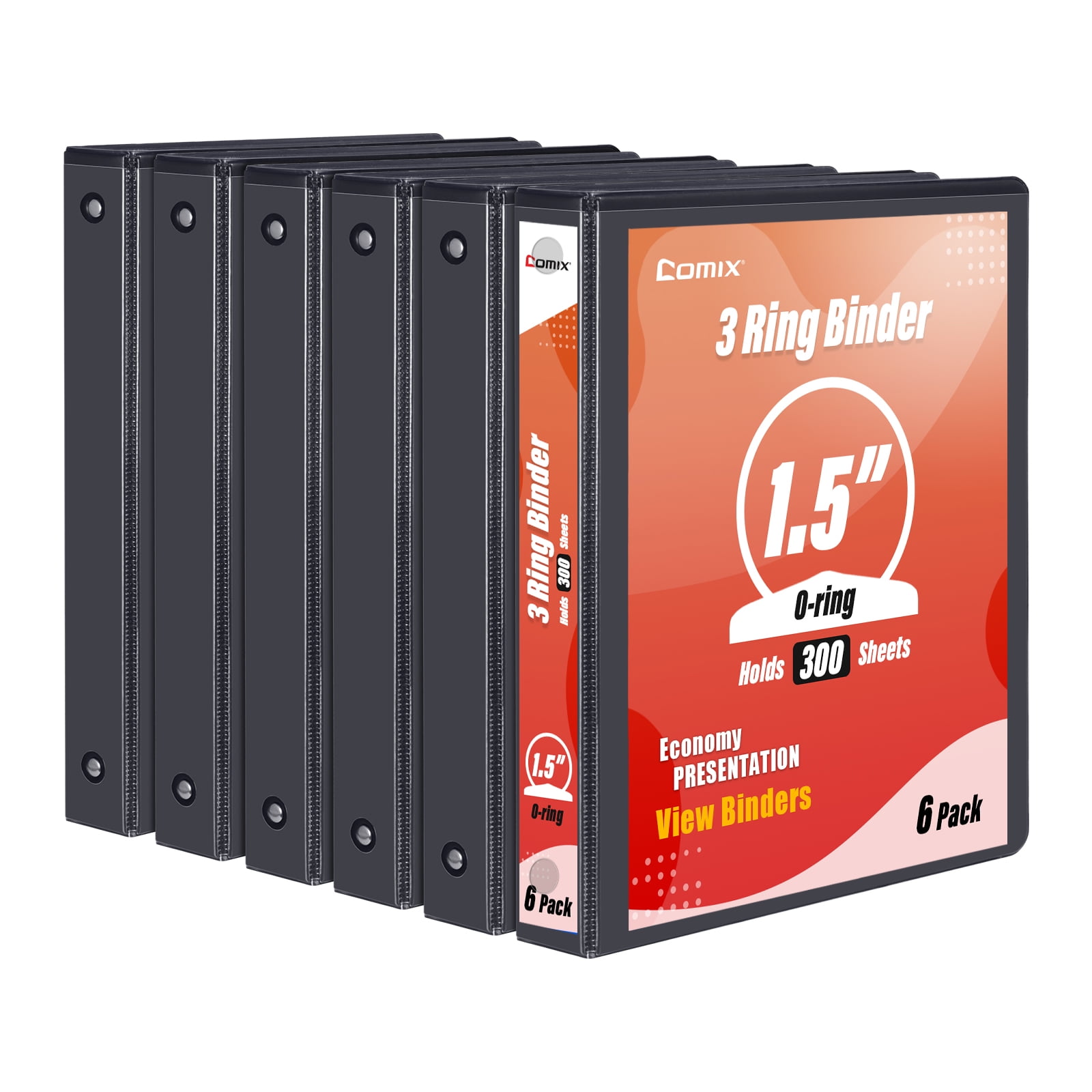 Comix Economy 1.5 inch Round Ring View Binder, 1-1/2 inch 3 Ring Binder ...