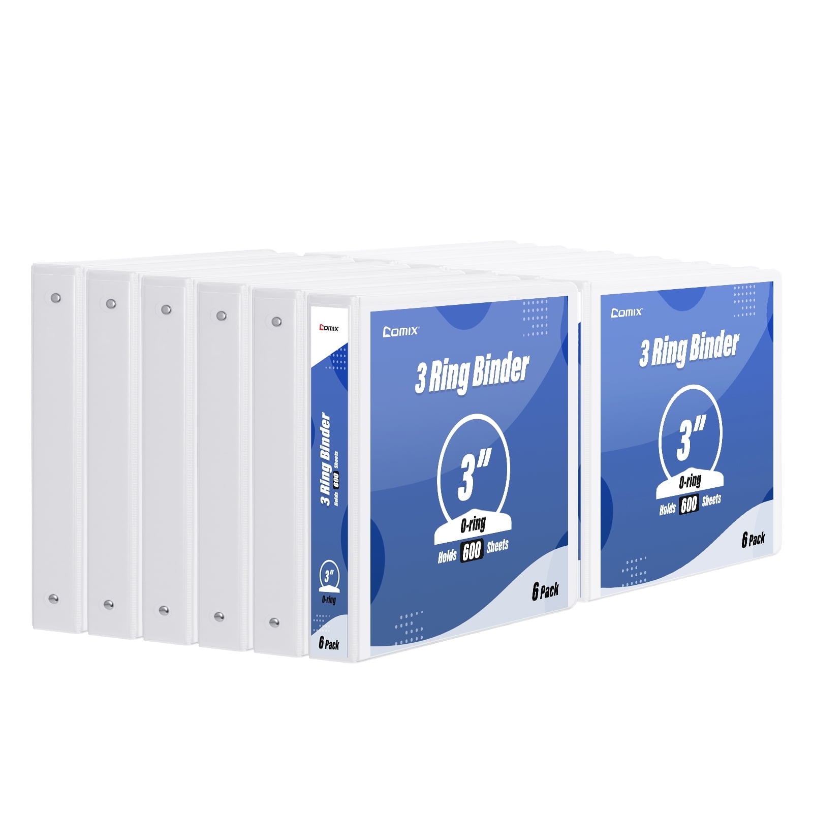 Comix Premium 3-Inch Round View Binders, Clear Cover, Holds 600 Sheets ...