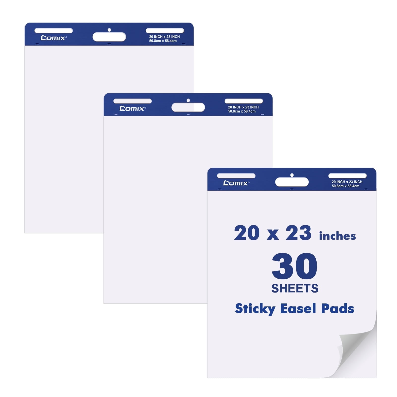 Comix Flip Chart Paper 20 x 23 inch for Teachers, Sticky Easel Pad ...