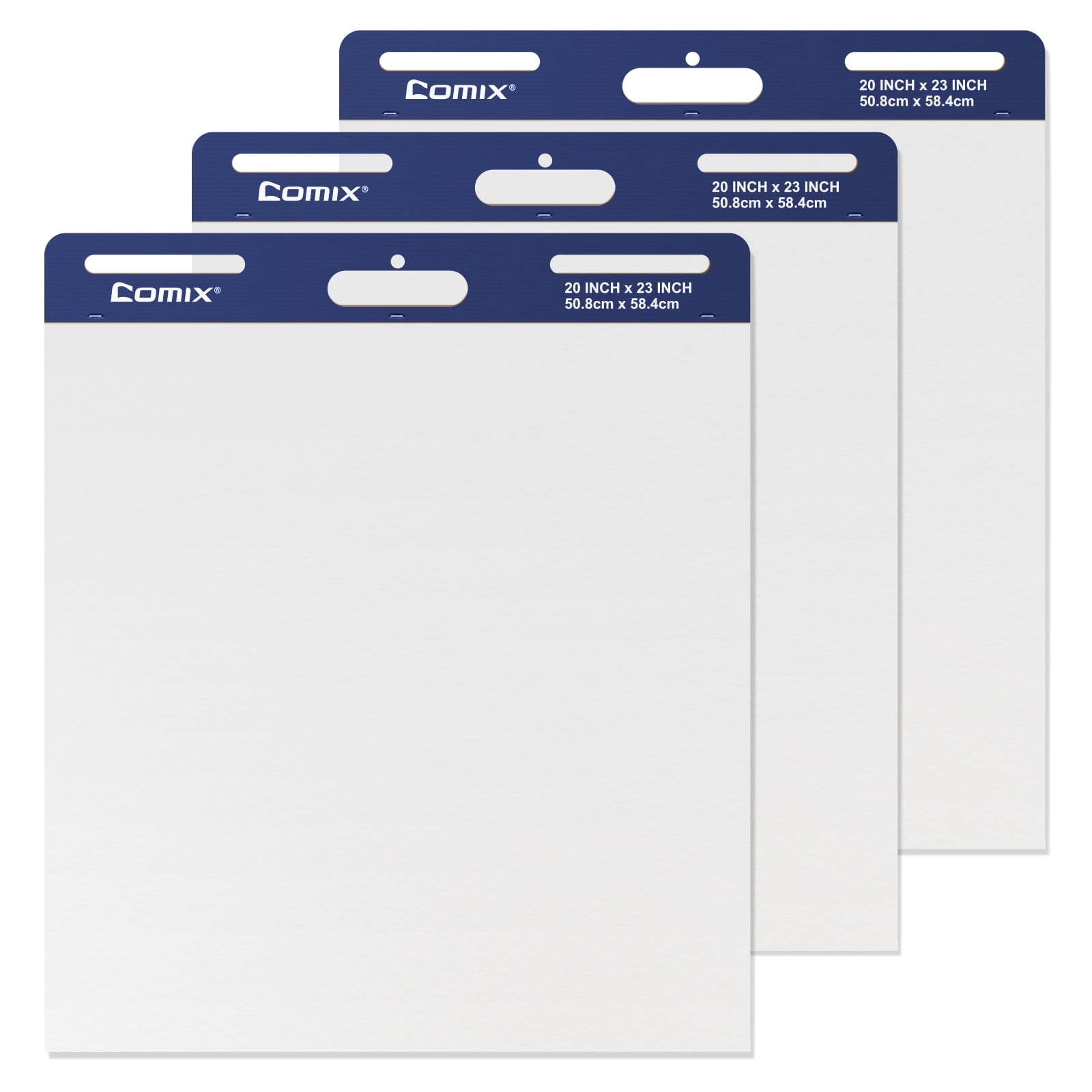 Comix Sticky Easel Pad, 20 x 23 inches Flip Chart Paper for Teachers, 30 Sheets/Pad, 3 Pads/Pack ...