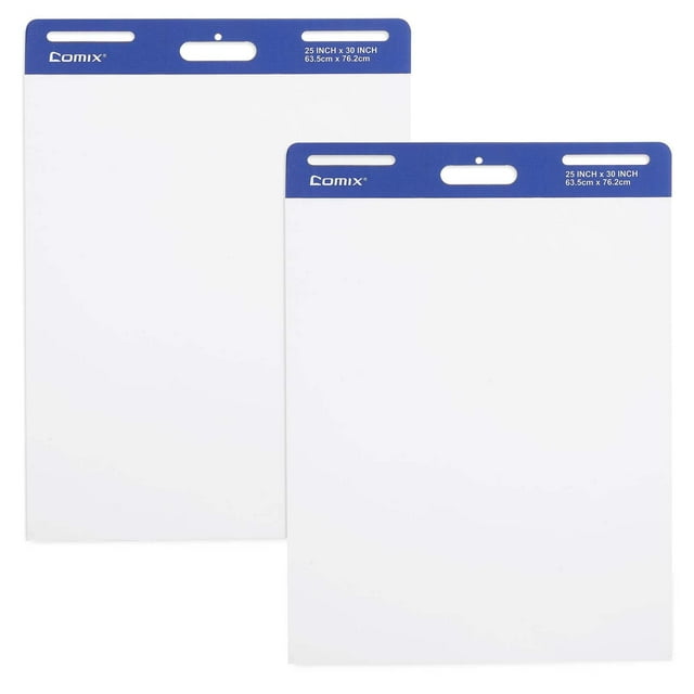 Comix Sticky Easel Pad, 25 x 30 inches Flip Chart Paper for Teachers, Large Self Stick Easel ...