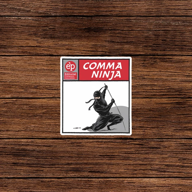 Comma Ninja Sticker - Grammar For Editors, Writers & Word Nerdsphone ...