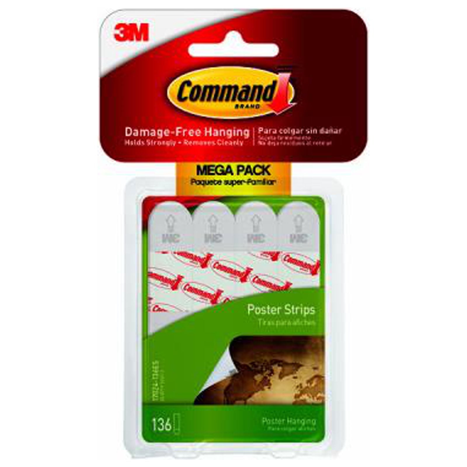 Command 17024-136ES Poster Strips, 136-Pk. - Quantity 4 - Walmart.com