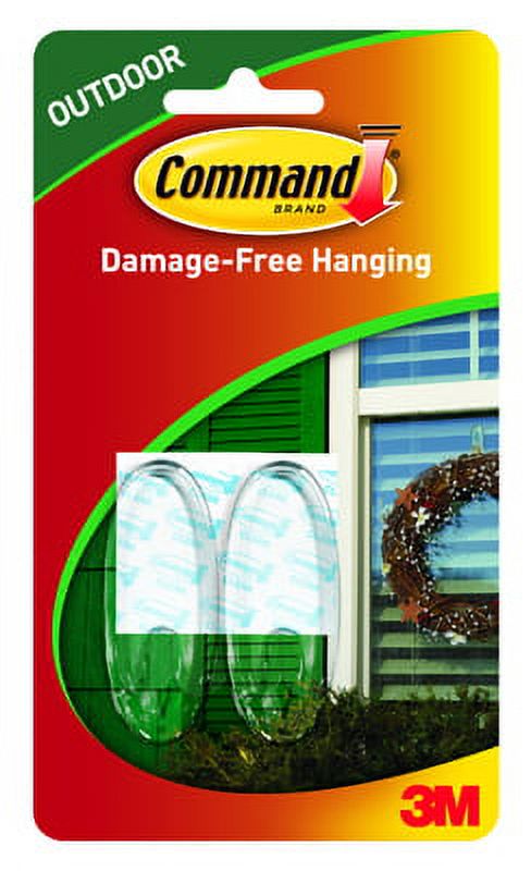 Command 2 Pack Clear Medium Outdoor Window Hooks With Clear Strips Inc ...