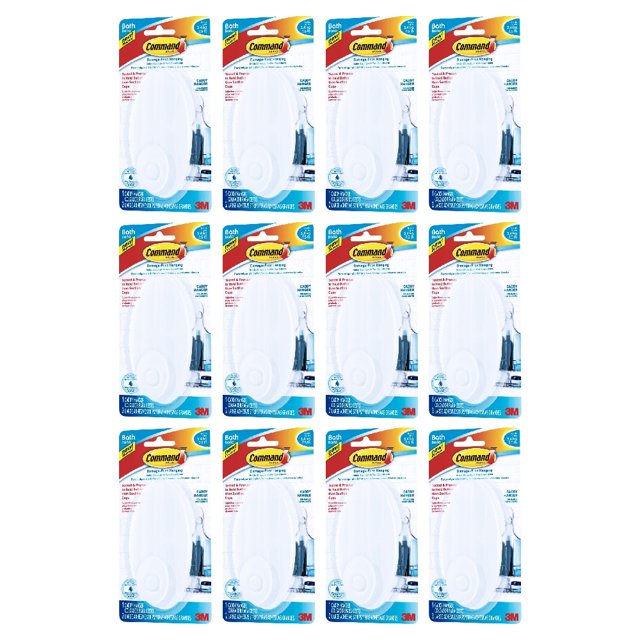 Command Adhesive Bath Caddy Water Resistant Frosted Clear, 12-Pack ...