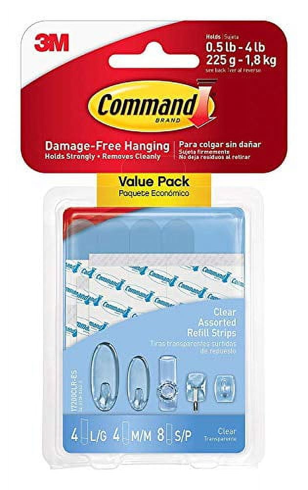 Command Assorted Refill Strips, Clear, 32-Small Strip, 16-Medium Strip ...
