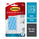 Command Bath Refills, 4 Large Water-Resistant Strips, Damage-Free ...