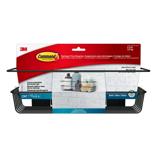 Command Bath Shower Caddy Matte Black, 1 Caddy - Walmart.com