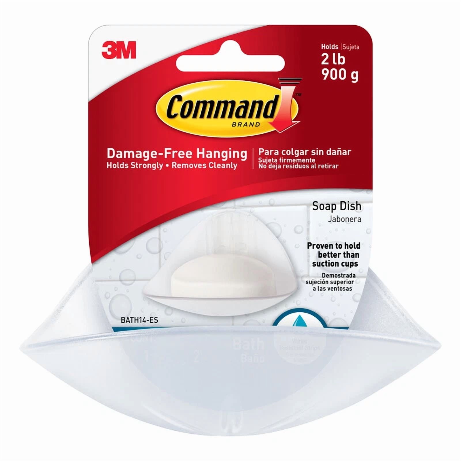 Command Bath14-Es Damage-Free Hanging Soap Dish Clear Plastic - Walmart.com