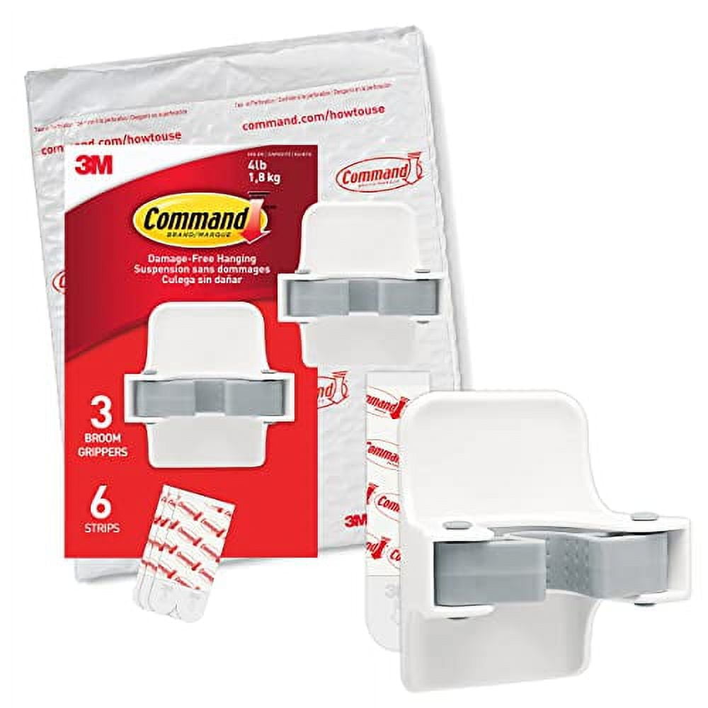Command Broom and Mop Gripper, Damage Free Hanging Wall Mount Broom and ...