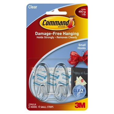 Command Clear Hooks, Medium, 6 Hooks, 12 Strips/Pack - Walmart.com