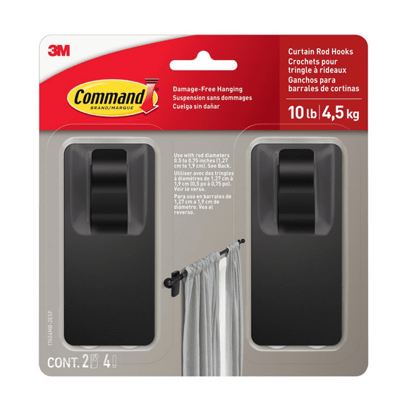 Command Hooks Curtain Rods