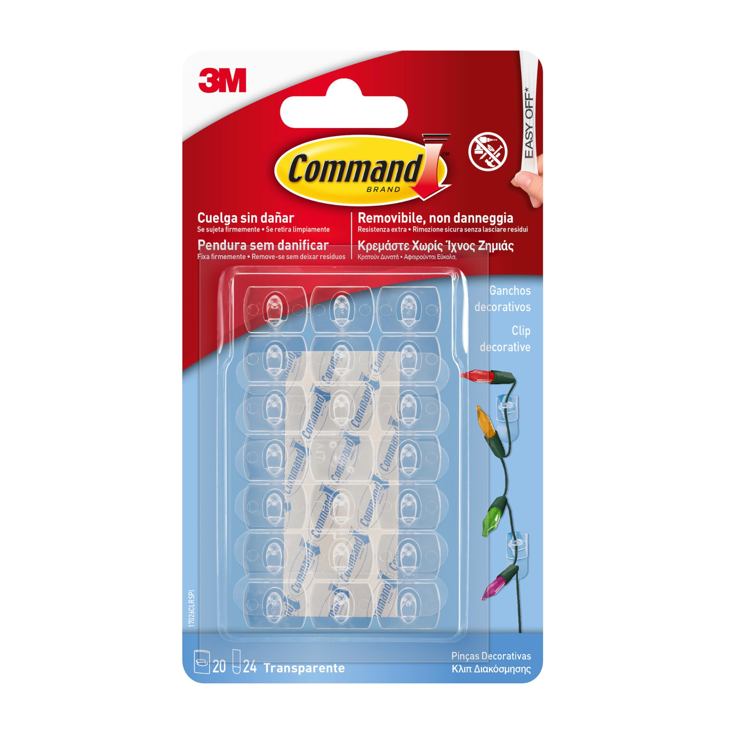 Command Decorative Hooks Transparent Strips 17026CLR, Colorless, Mini ...