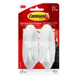 Command Designer Hooks, Large, White, 2 Hooks, 4 Strips/Pack - Walmart.com