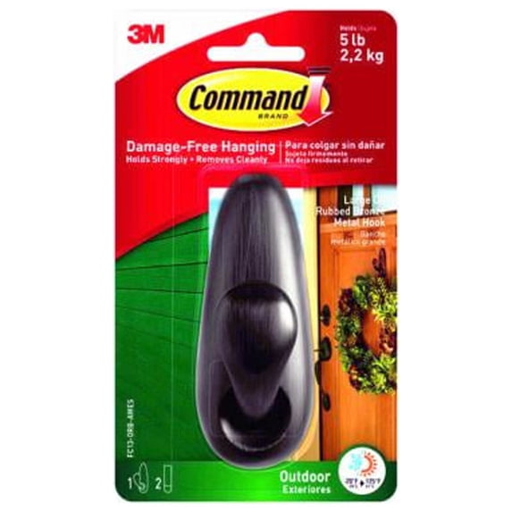 Command FC13-ORB-AWES Metal Classic Hooks, Oil-Rubbed Bronze, Large ...