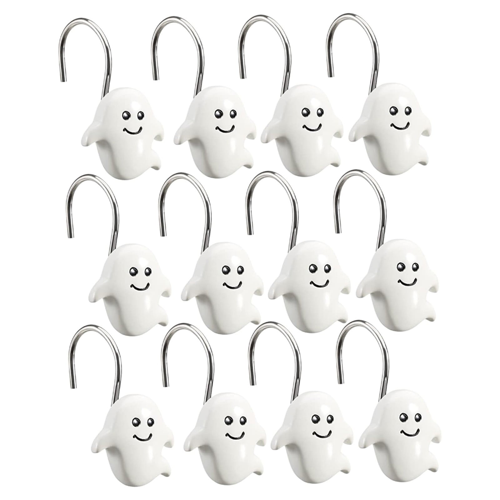Command Hooks Zainafacai 12 S Shaped Blackandwhite Ghostshower Curtain ...