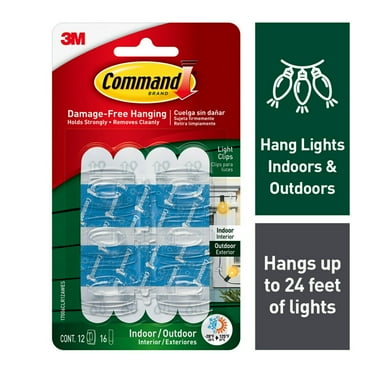 3M Command Strips 17017CLR-AW Clear Outdoor Light Clips 16 Count ...
