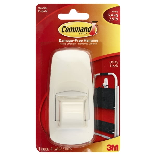 Command Jumbo Plastic Hook with Adhesive Strips, 1-Hook - Walmart.com