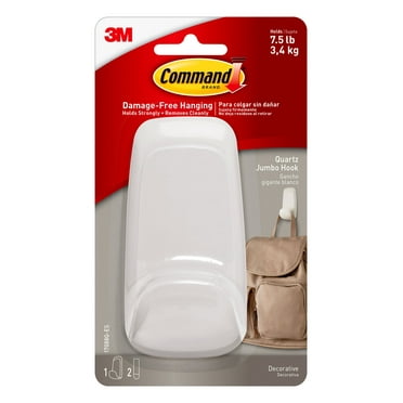 Command Jumbo Plastic Hook with Adhesive Strips, 3-Hooks - Walmart.com