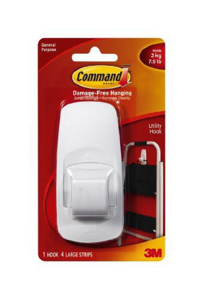 Command 4-Pack Jumbo Hooks 7.5 lb Capacity Indoor White 17004ES ...