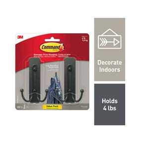 Command Clear Hooks, Medium, 6 Hooks, 12 Strips/Pack - Walmart.com