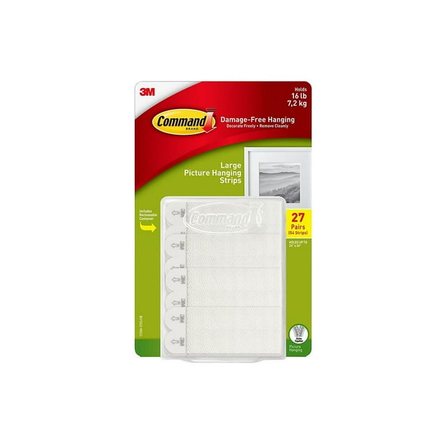 Command Large Picture Hanging Strips, 27 Pairs/Pack, Value Pack Photo Hanger - Walmart.com