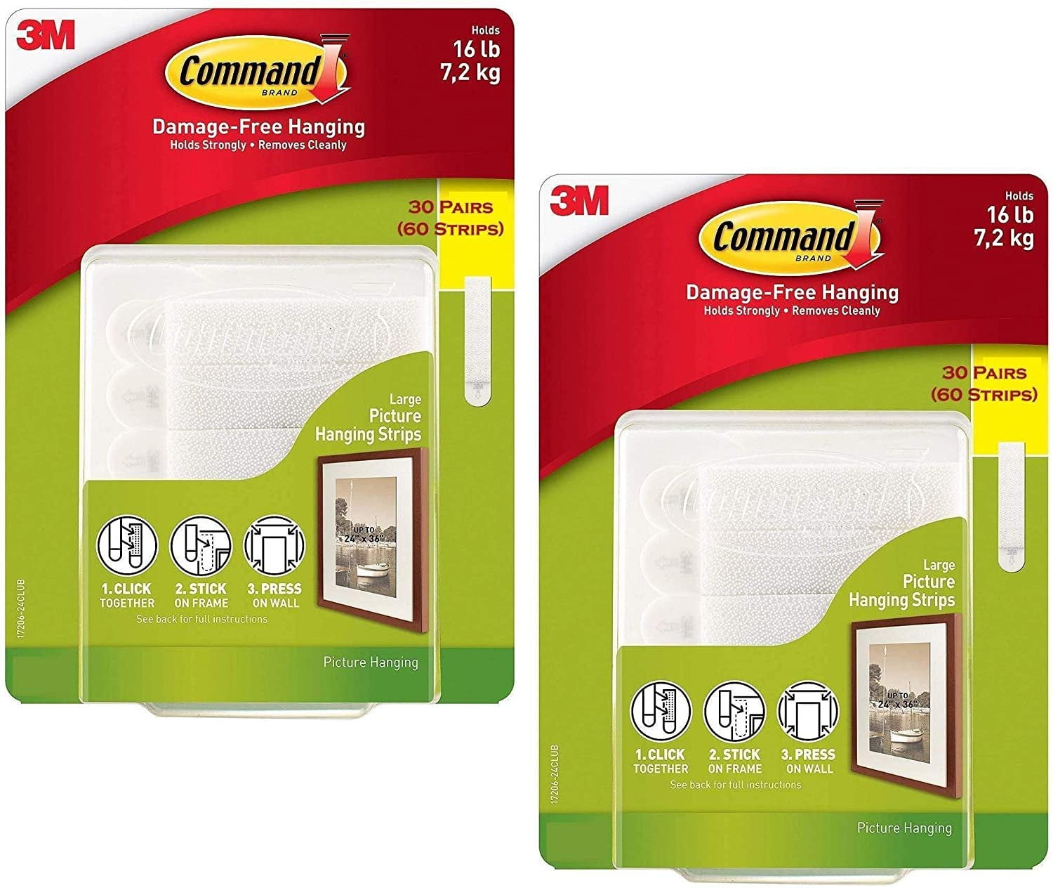 Command Large Picture and Frame Hanging Strips, 17206 60 Pairs ...