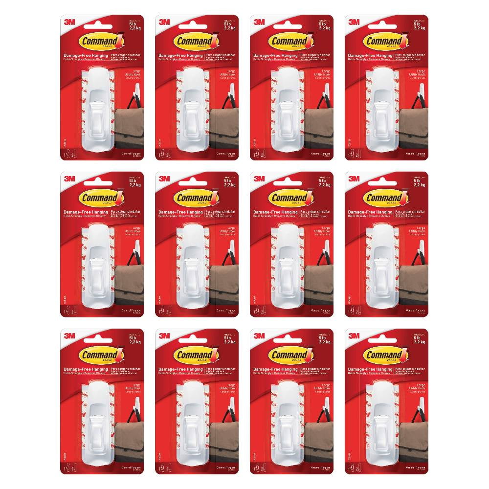 Command Large Utility Hook 3M 17003 Damage Free Adhesive Hang 5 lb ...