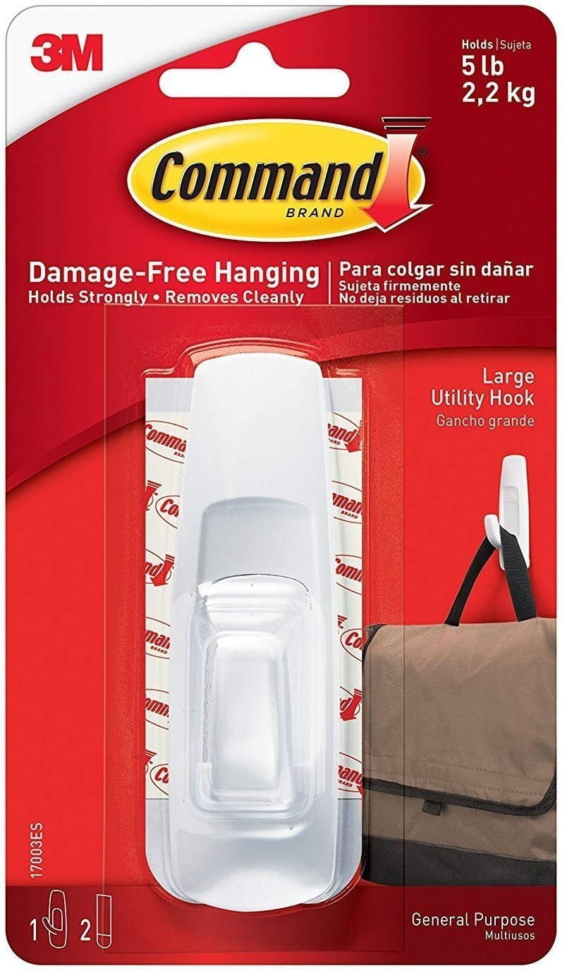 Command Large Utility Hook, White, 4-Hook, 8-Strips - Walmart.com