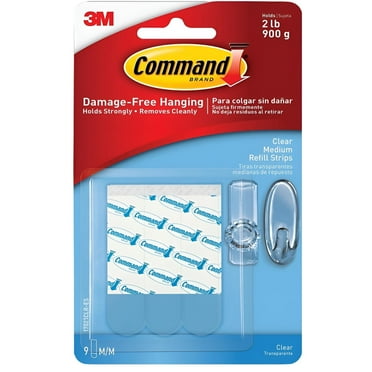Command Clear Refill Adhesive Hook Strips, Small, 12/pack, for Indoor Use - Walmart.com