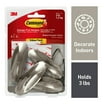 Command Small Stainless Steel Metal Hooks, 6 Hooks, 8 Strips/Pack ...