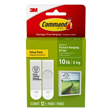 Command Poster Strips, White, Small, 12 Strips/Pack - Walmart.com