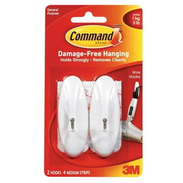 Command Jumbo Plastic Hook with Adhesive Strips, 3-Hooks - Walmart.com