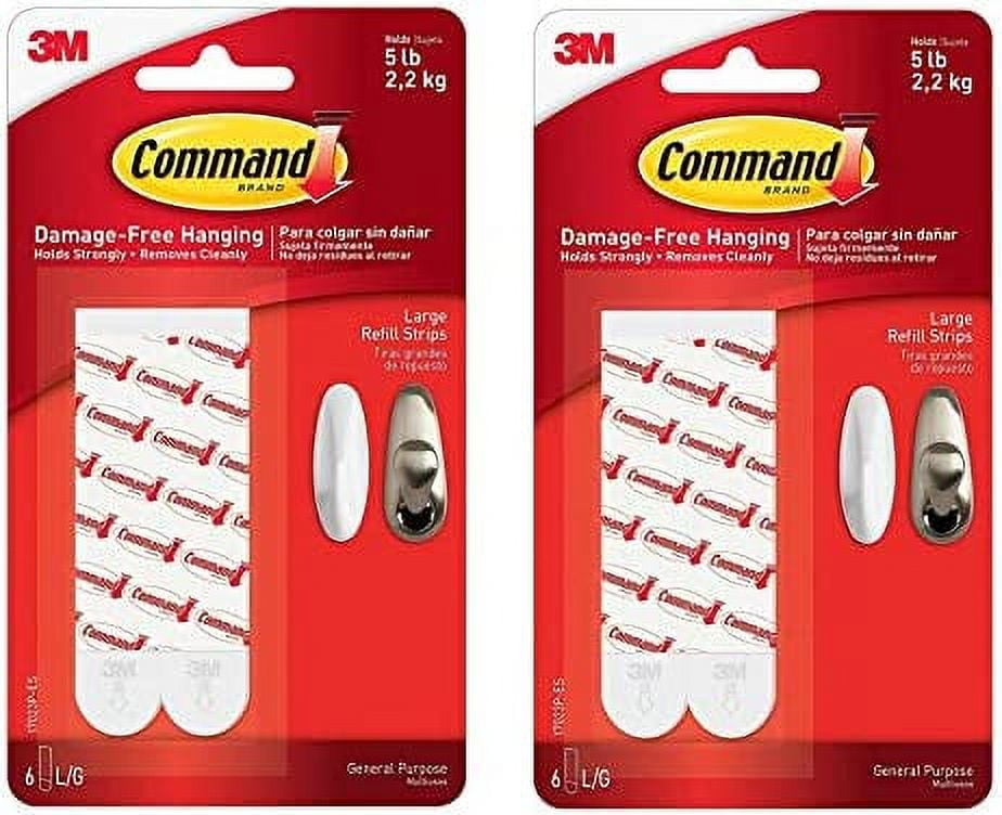 Command Mounting Refill Strips, Large, 12-Strip - Walmart Business Supplies