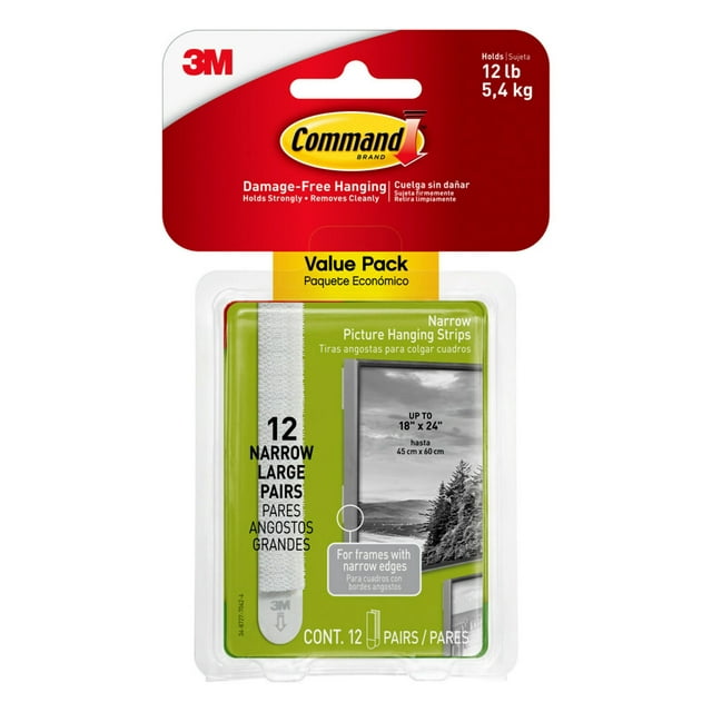 Command Narrow Picture Hangers Value Pack, 12 Pairs - Walmart.com