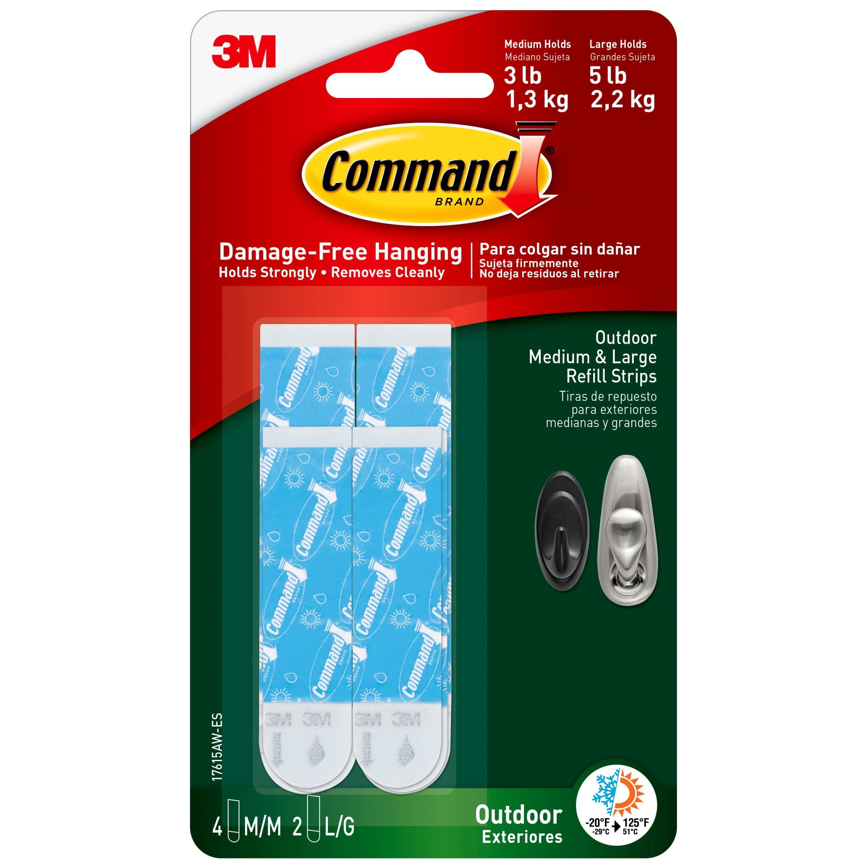 Command Outdoor Foam Strip Refills 4 Medium Strips, 4 Pack - Walmart.com