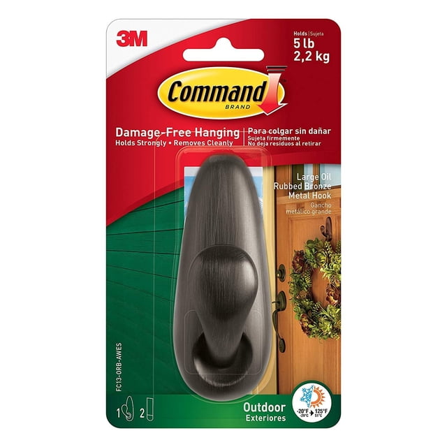 Command Outdoor Forever Classic Metal Hook 891XJ, Large, Oil Rubbed ...