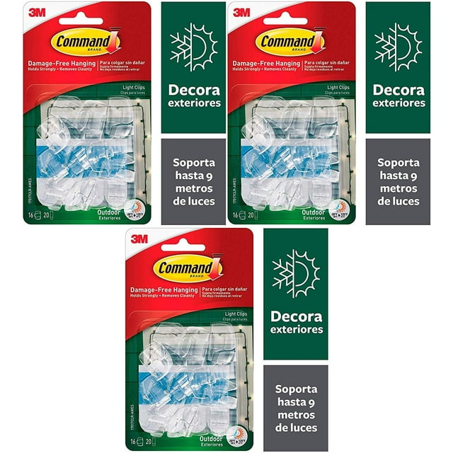 Command Outdoor Light Clips, 16 Clips, 20 Strips, Water-Resistant ...