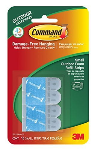 Command Outdoor Small White Refill Strips - Weather Resistant Adhesive ...