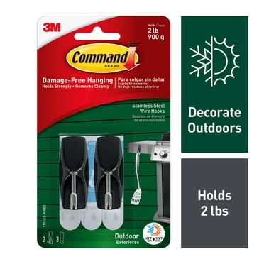 Command Outdoor Large Hook, 17083BZ-AWES, Damage-Free Decoration, Water ...