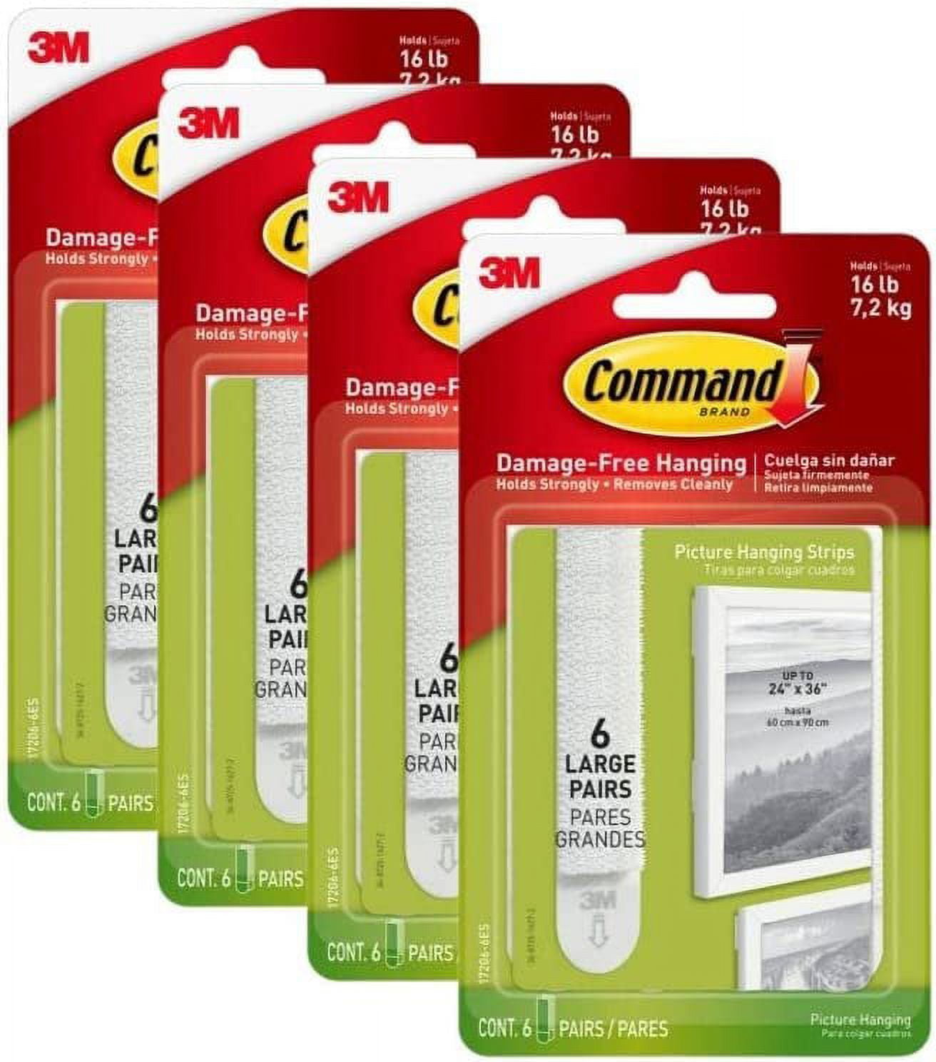 Command Picture & Frame Hanging Strips Heavy Duty, Large, White, Holds ...