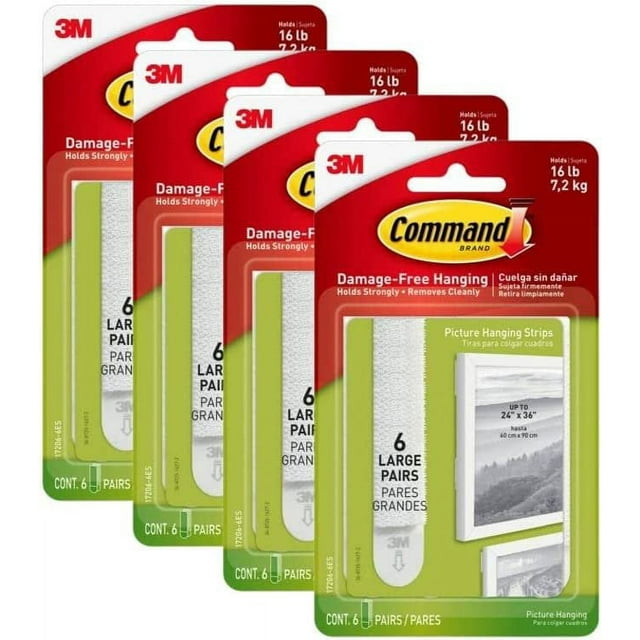 Command Picture & Frame Hanging Strips Heavy Duty, Large, White, Holds ...
