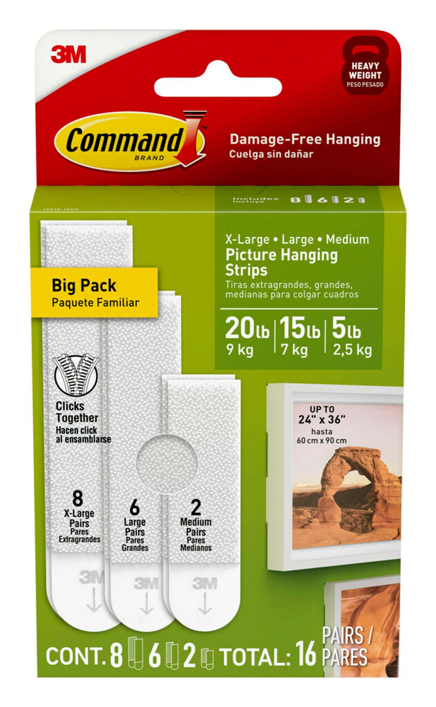 Command Large Picture Hanging Strips, 27 Pairs/Pack - Walmart.com