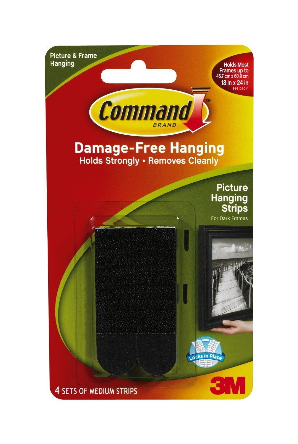 Command Picture Hanging Strips 0.75-inch x 2.75-inch Black (Pack of 18 ...