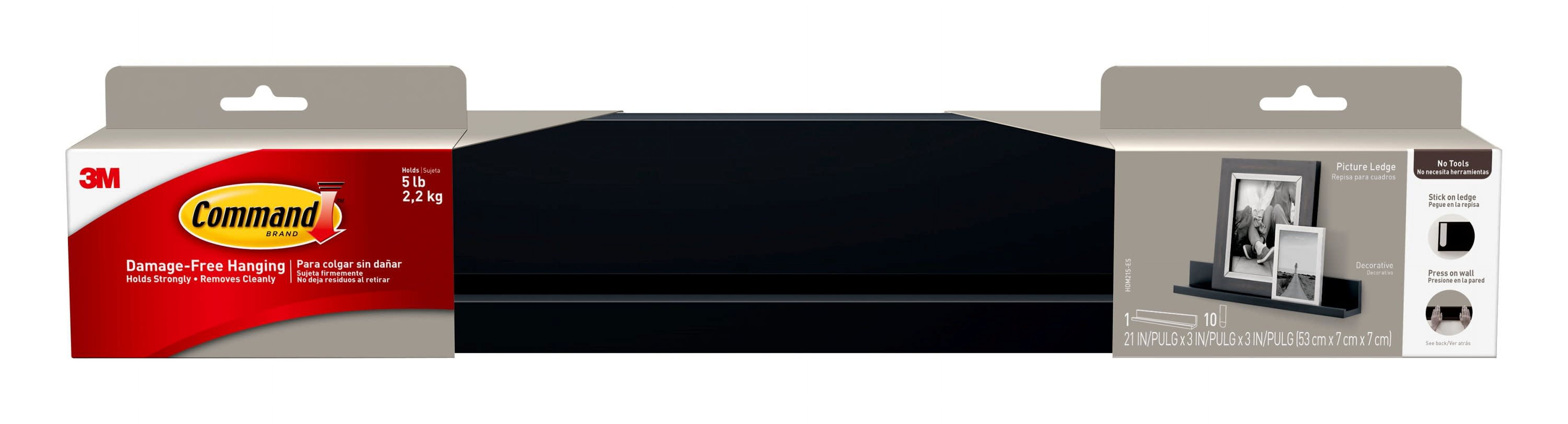 Command Picture Ledge, Slate, Damage Free Decorating, 1 Ledge and 10 ...