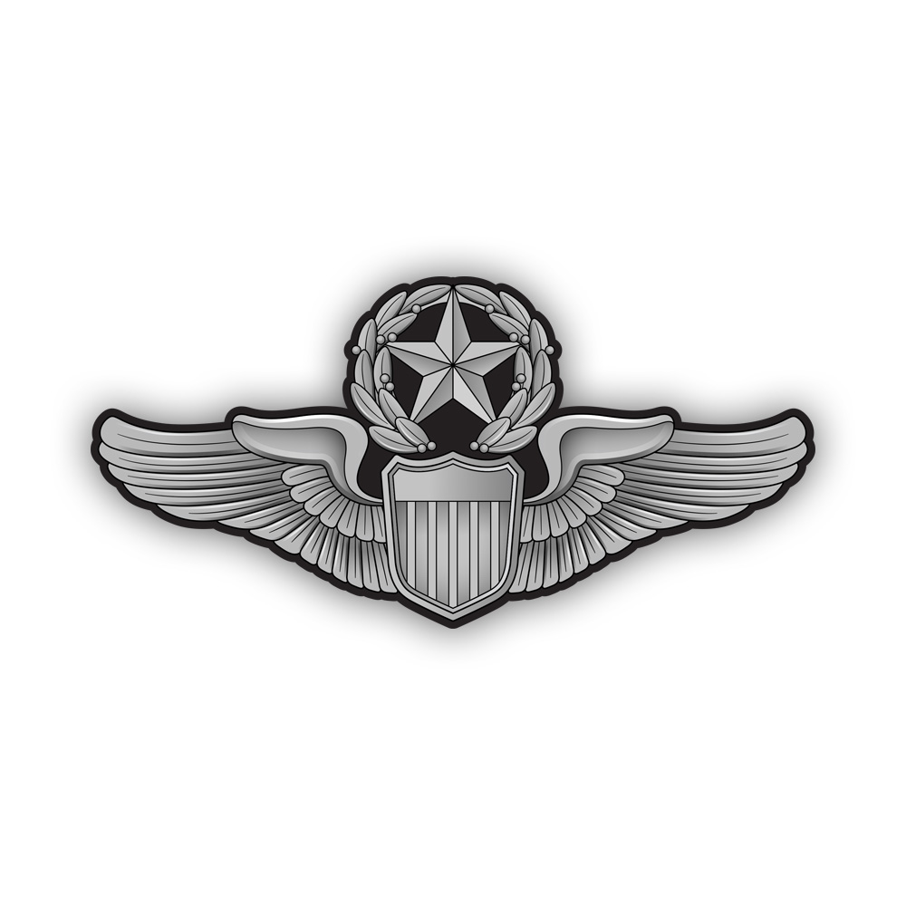 Command Pilot Badge Aviator Wings Sticker Decal - Self Adhesive Vinyl ...