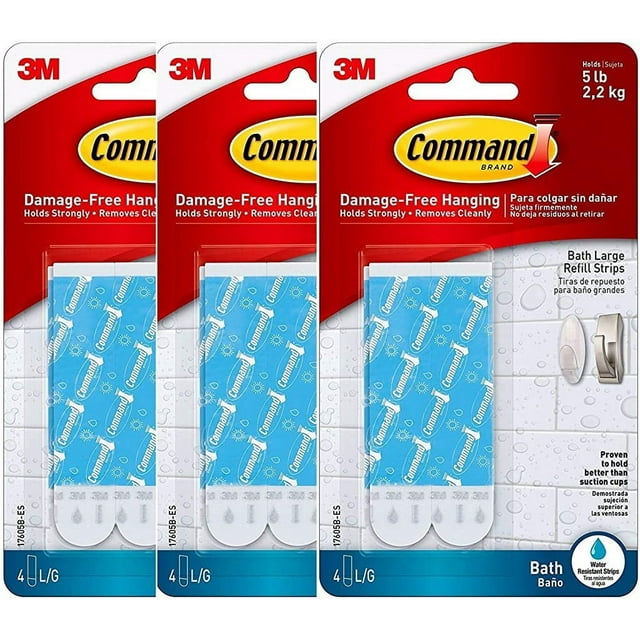 Command Plastic Large Water-Resistant Refill Strips, 12-Strip C51 ...