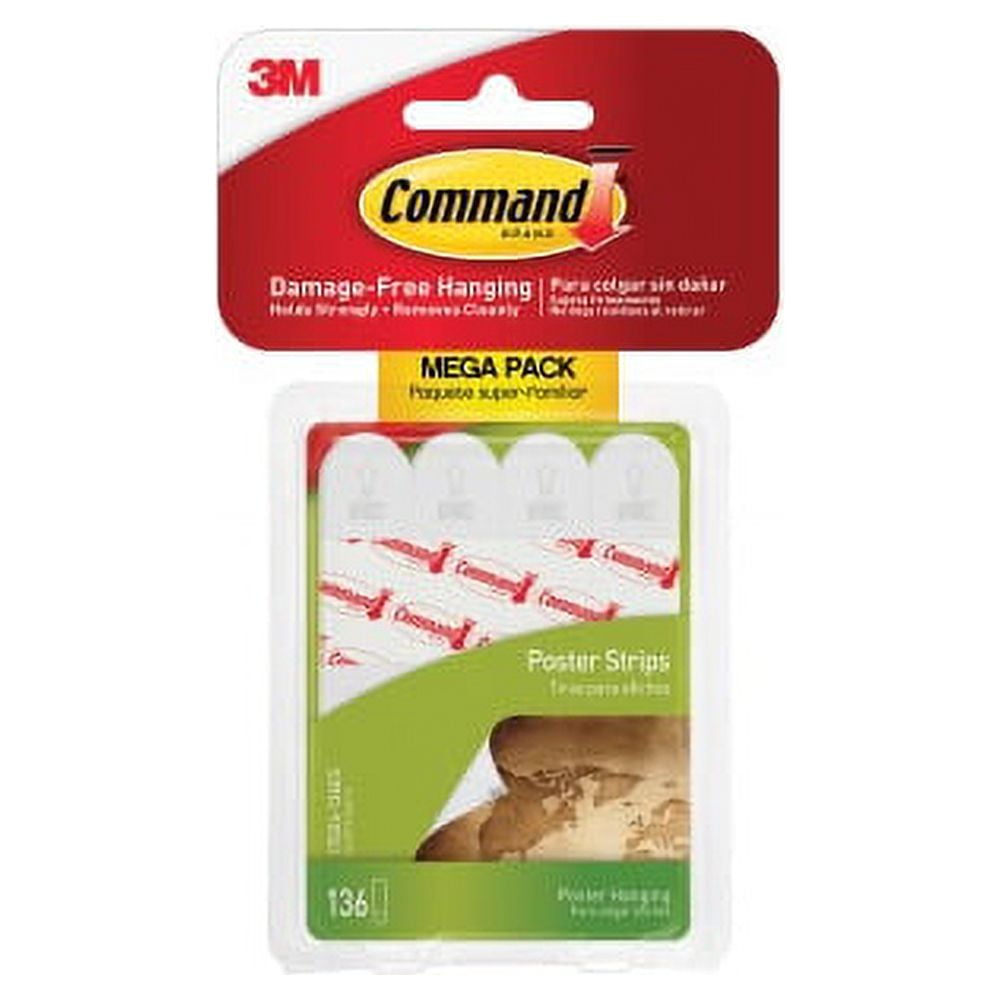 Command Poster Strips 136 / Pack - White - Walmart.com
